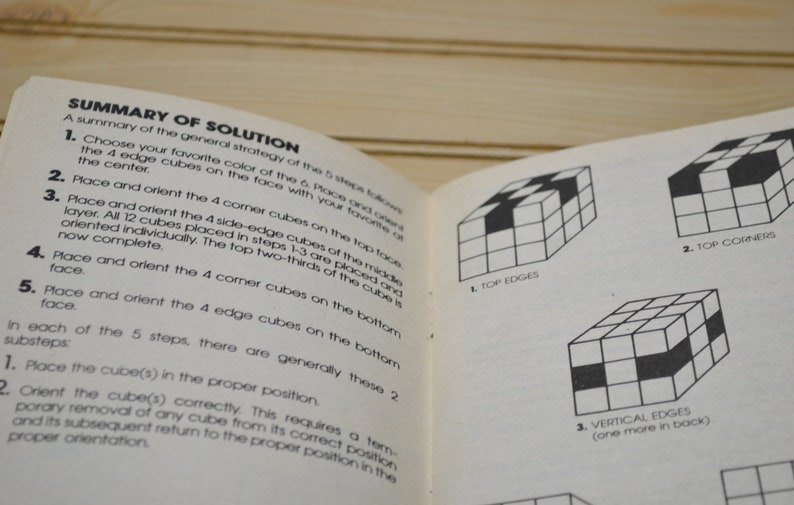 Rubik's Cube the Simple Solution Book 1980s PLUS Original Directions - Etsy