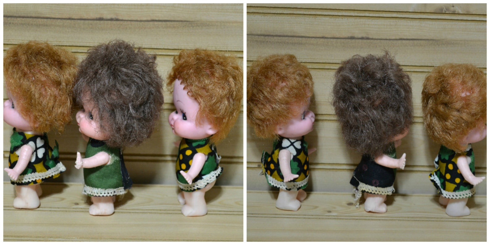 Vintage Plastic Big Head Dolls Vinyl Head Rooted Hair Set of 3 - Etsy