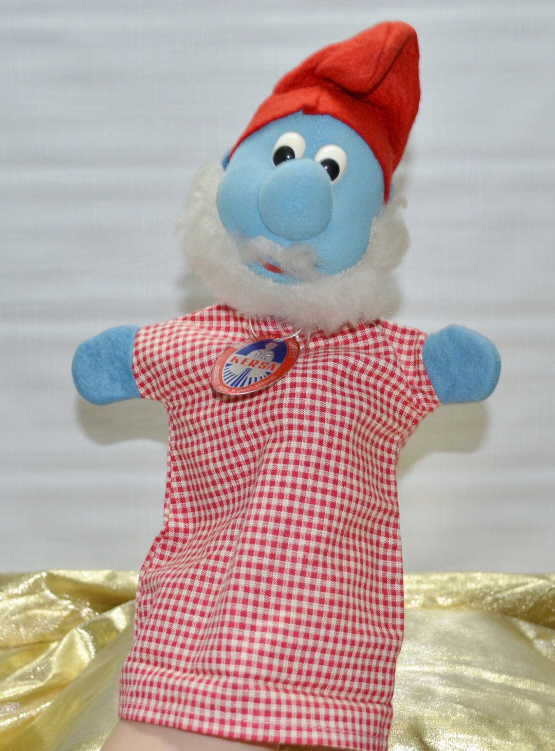 Rare Vintage German Kersa Pappa Smurf Hand Puppet With Tag - Etsy