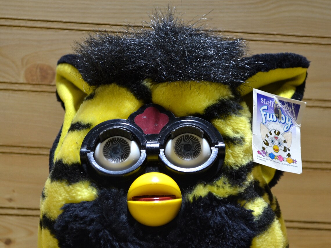 Vintage Furby Toy Yellow Black Striped Bumble Bee 1999 Stuffed Tiger ...