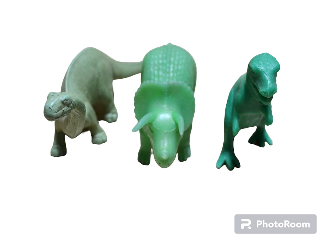 Vintage Plastic Dinosaurs Brontosaurus Tyrannosaurus Rex Triceratops ...
