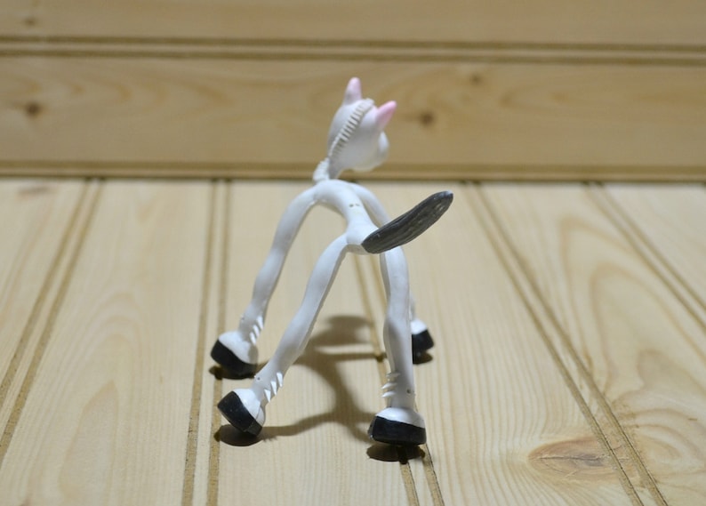 Vintage Brabo Rubber Bendable White Horse Animal Poseable Imperial Toys ...
