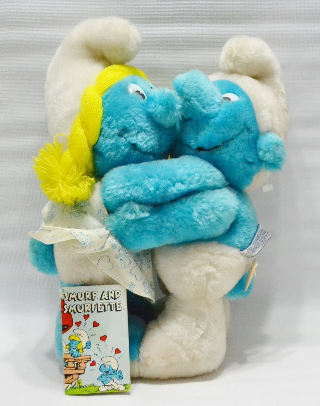 Rare Smurf and Smurfette Hugging Plush Dolls - Stuffed - Toy - 1982 ...
