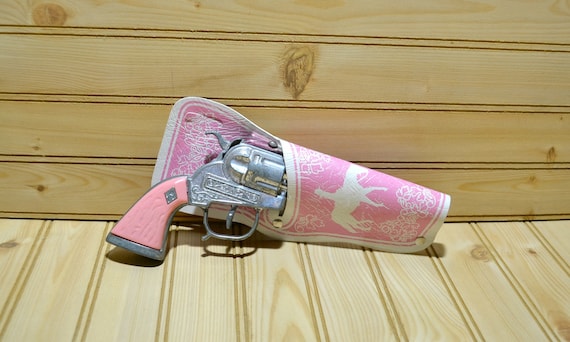 Vintage Pink Hubley Toy Cap Gun With Holster Metal Plastic - Etsy
