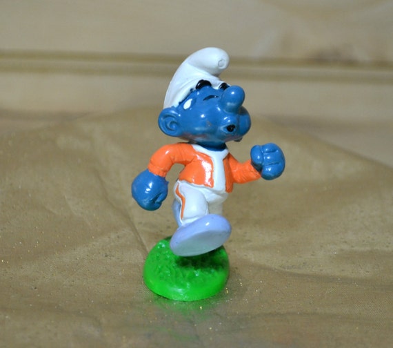 Vintage Jogging Smurf Running Blue Shoes Orange Jacket W | Etsy