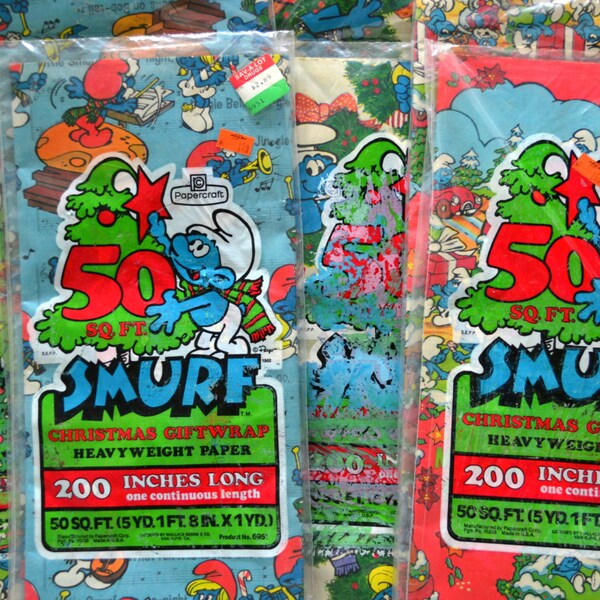 Smurf Wrapping Paper - Etsy