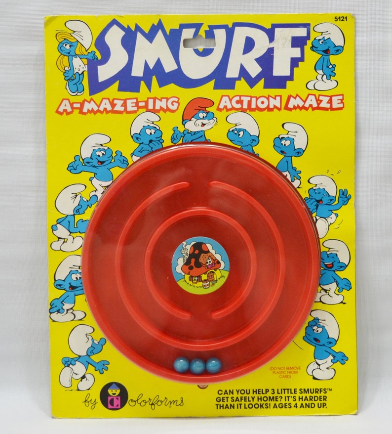Vintage Smurf A-maze-ing Action Maze 1980s Smurfette Papa Smurf ...