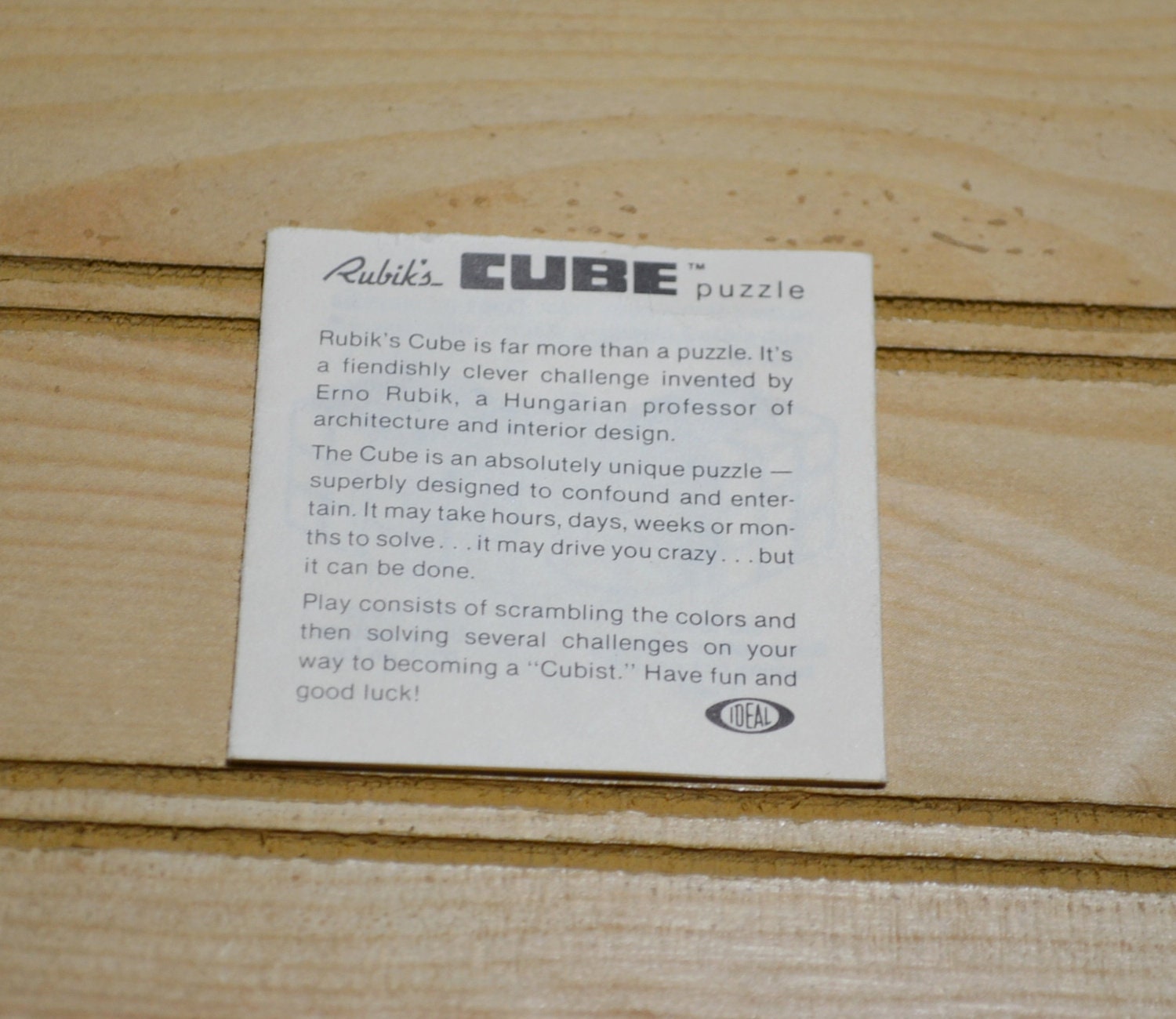 Rubik's Cube the Simple Solution Book 1980s PLUS Original Directions - Etsy