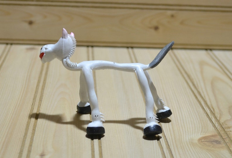 Vintage Brabo Rubber Bendable White Horse Animal Poseable Imperial Toys ...