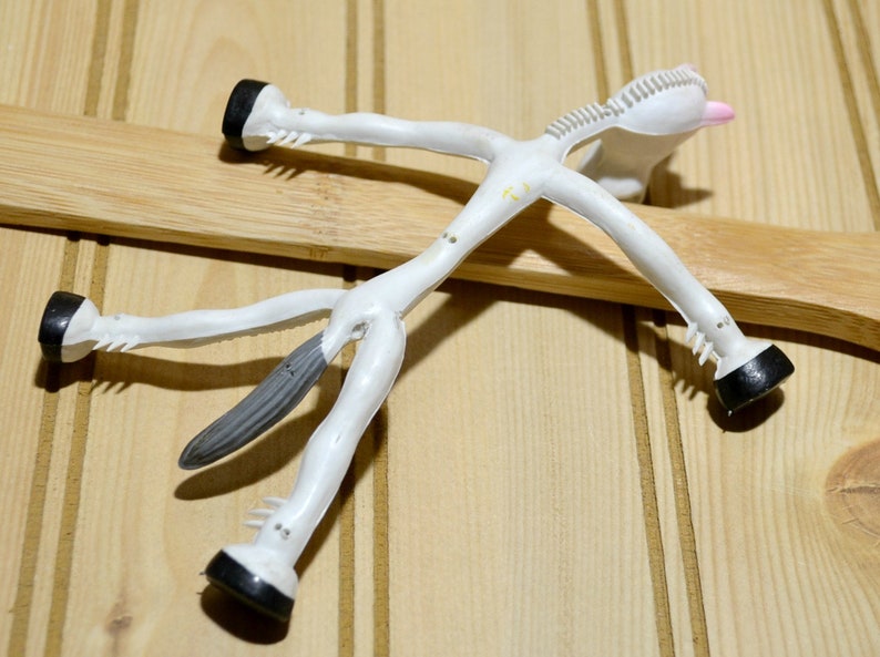 Vintage Brabo Rubber Bendable White Horse Animal Poseable Imperial Toys ...