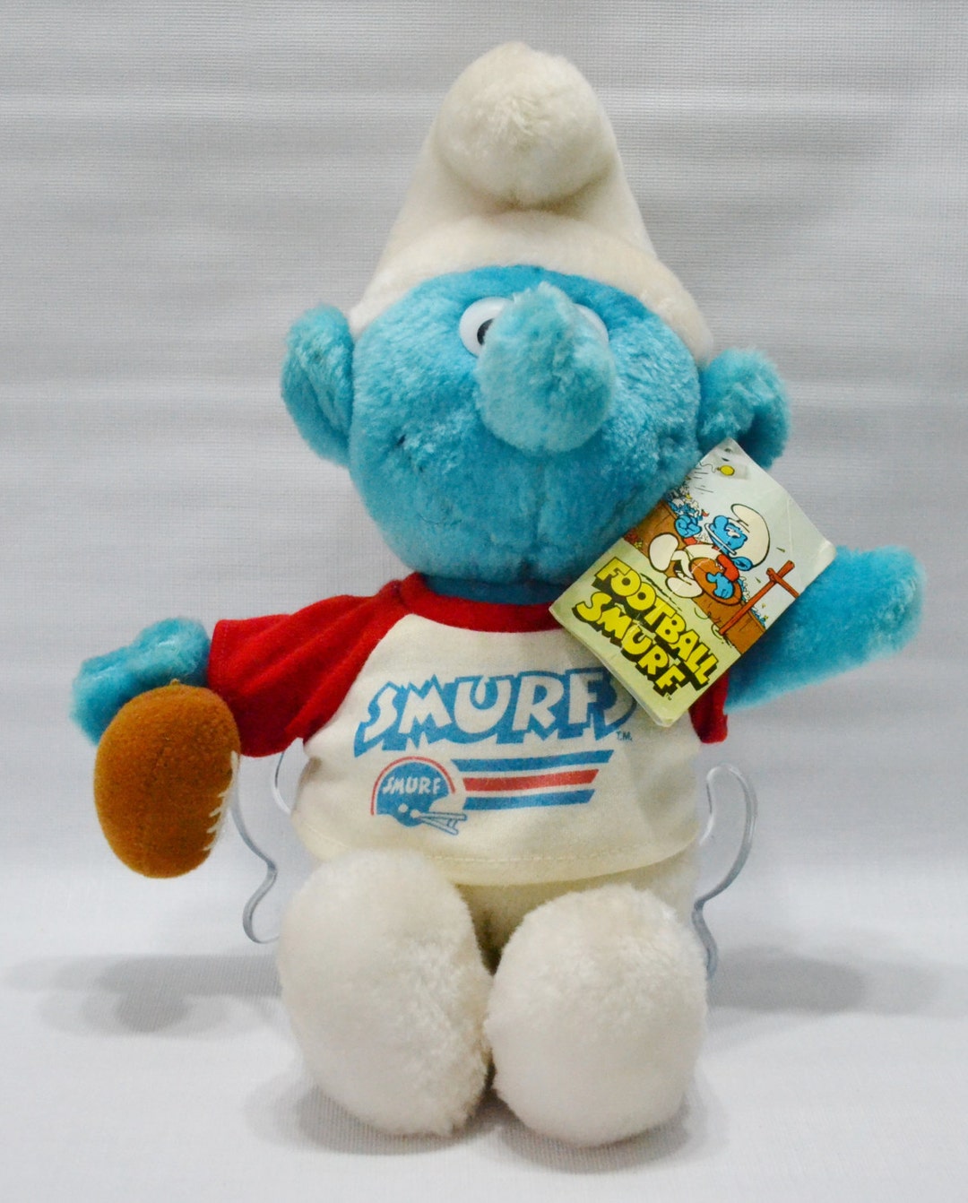 Football Smurf Stuffed Toy Plush Doll Original Tag Smurf Toy 1981 - Etsy