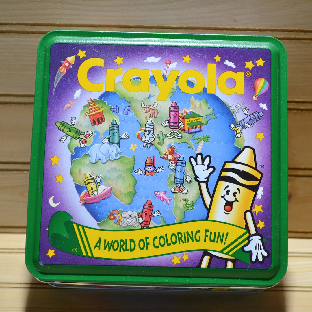Vintage 1990's Crayola A World of Coloring Fun! Tin Collectible Magic ...