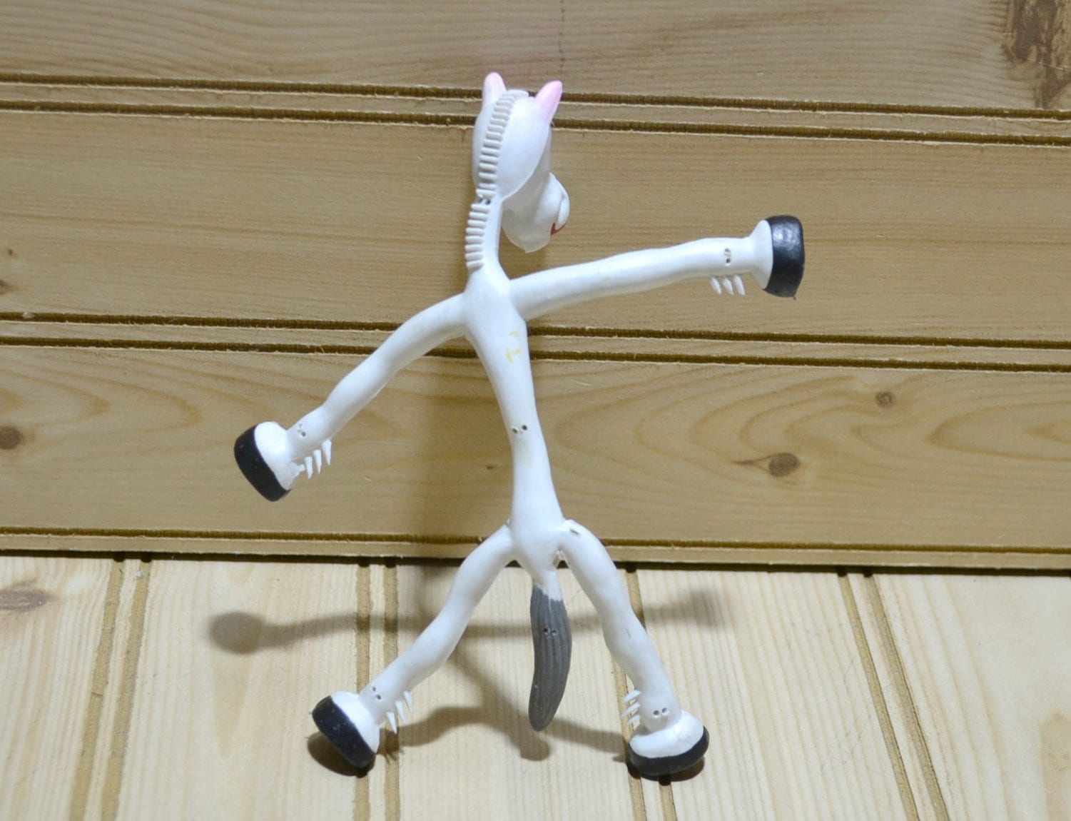 Vintage Brabo Rubber Bendable White Horse Animal Poseable Imperial Toys ...