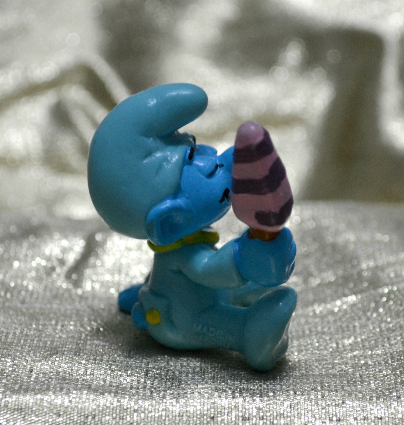Vintage Blue Baby Smurf With Ice Cream 1985 2.0206 - Etsy