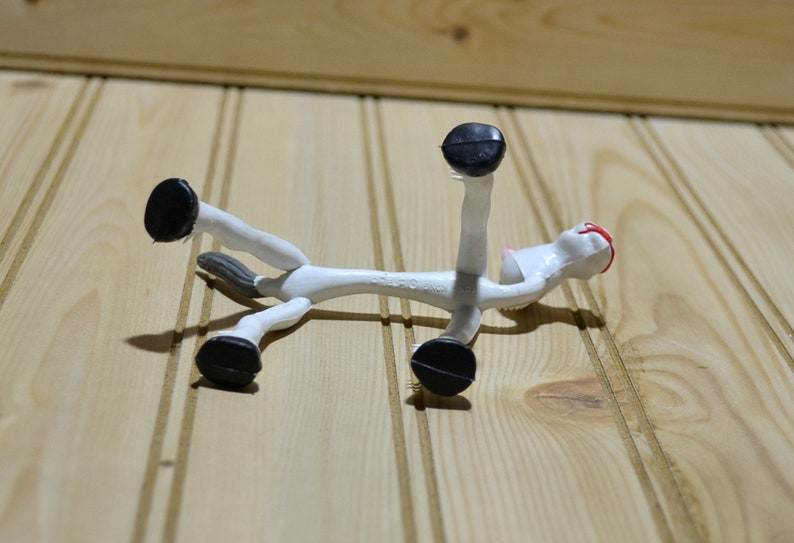 Vintage Brabo Rubber Bendable White Horse Animal Poseable Imperial Toys ...