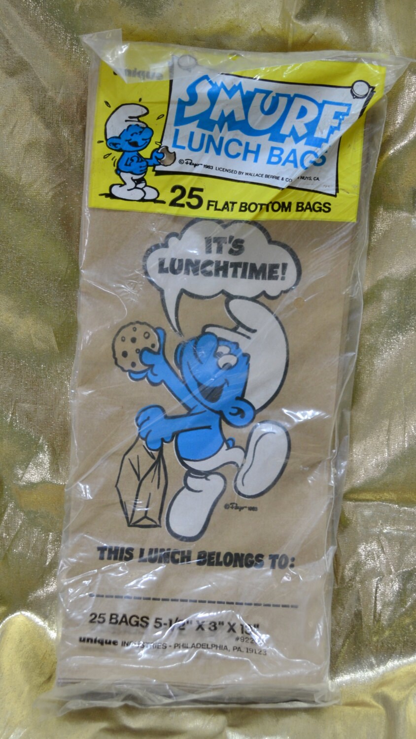 Vintage 25 Pack Smurf Lunch Bags Brown Paper Bags Unopened - Etsy