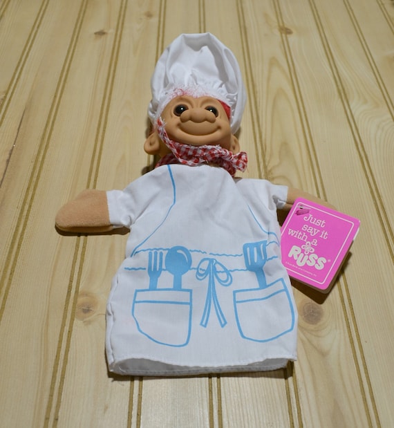 Vintage Russ Berrie Luv-pet Hand Puppet Troll Chef 1990s | Etsy