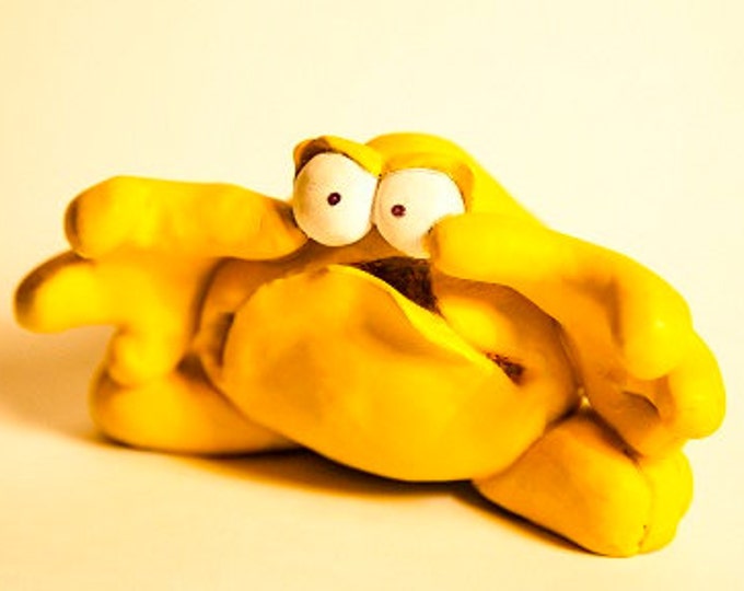 Yellow Monster Clay Cartoon Figure Sculpture Collectable Model - Etsy