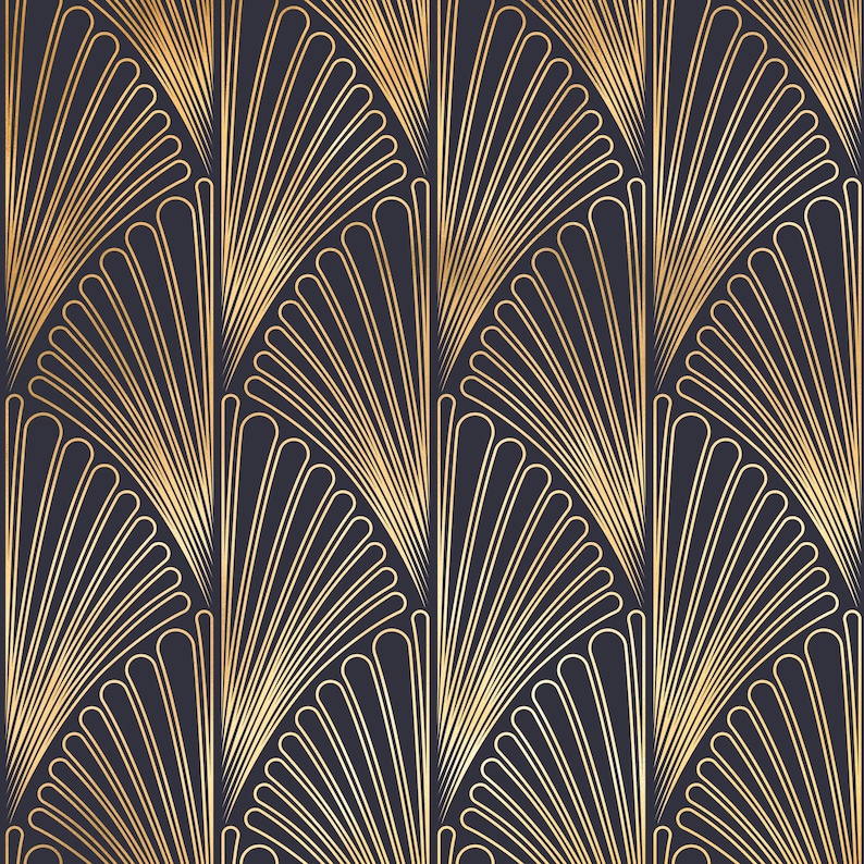 Greeting Cards, Art Deco Fans Designs - Set of 8, 16, and 24 Pcs ...