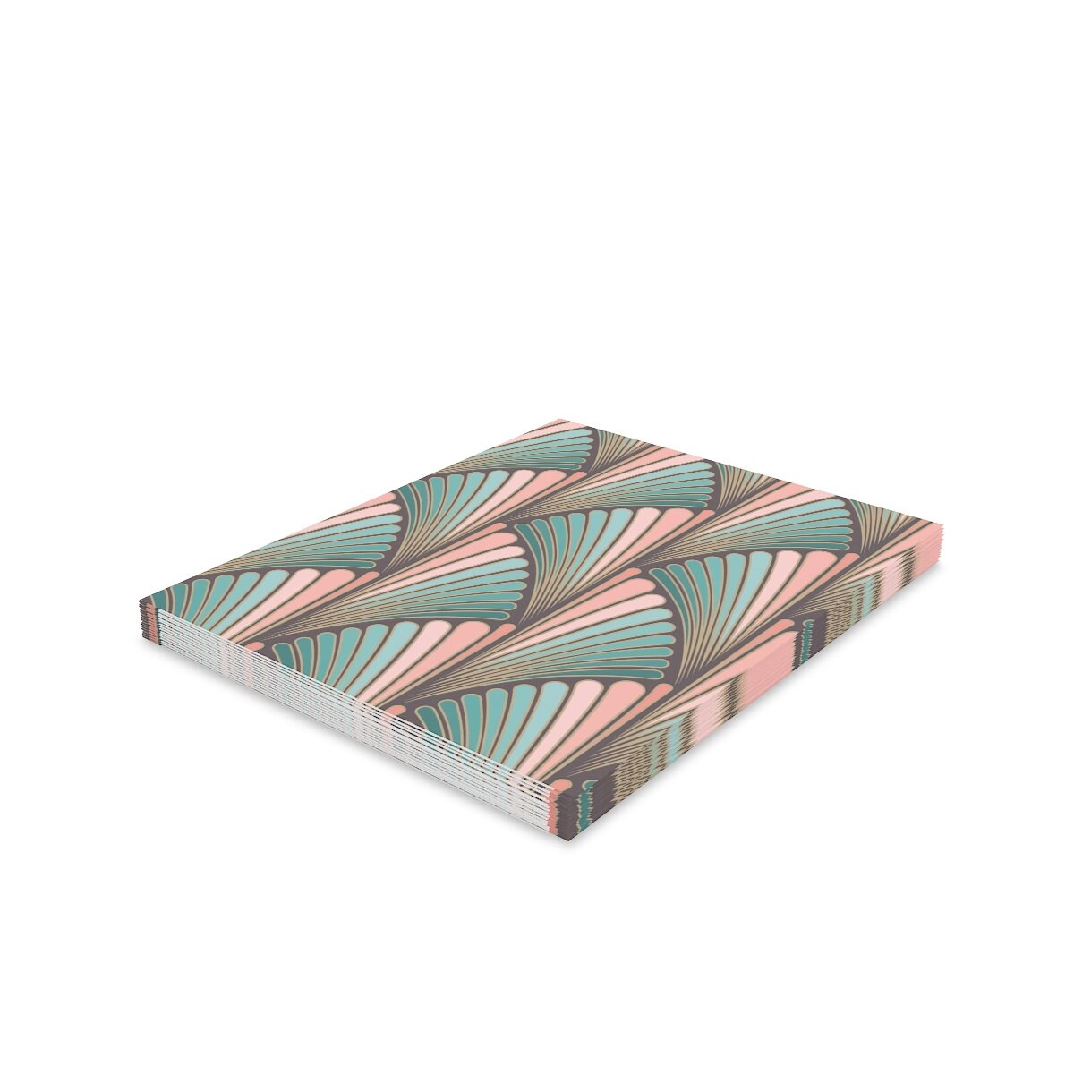 Art Deco Fans Greeting Cards - Pack of 8, 16, or 24, Light Blue & Pink ...
