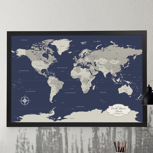 Travel Map - Etsy