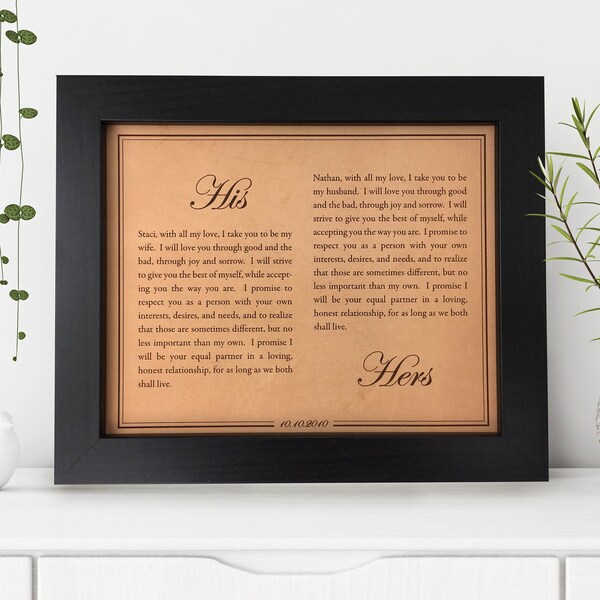 Wedding Vows Framed - Etsy