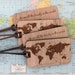 Custom Wood World Map Luggage Tag: Personalized Travel Gift - Etsy