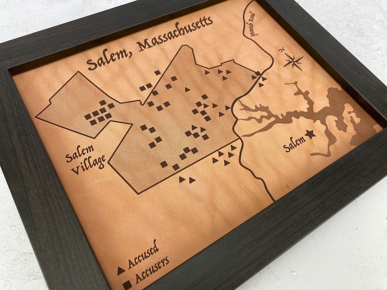 Salem Witch Trials Map - Halloween Lover Gothic Decor, Witchy Art ...
