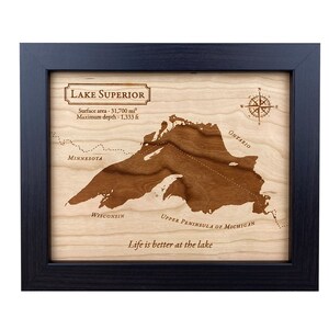 Custom Wood Lake Map Art - YOUR Lake Choice, Unique 5th Anniversary ...