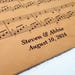 Personalized Leather Sheet Music Art, Engraved 3rd or 9th Anniversary ...