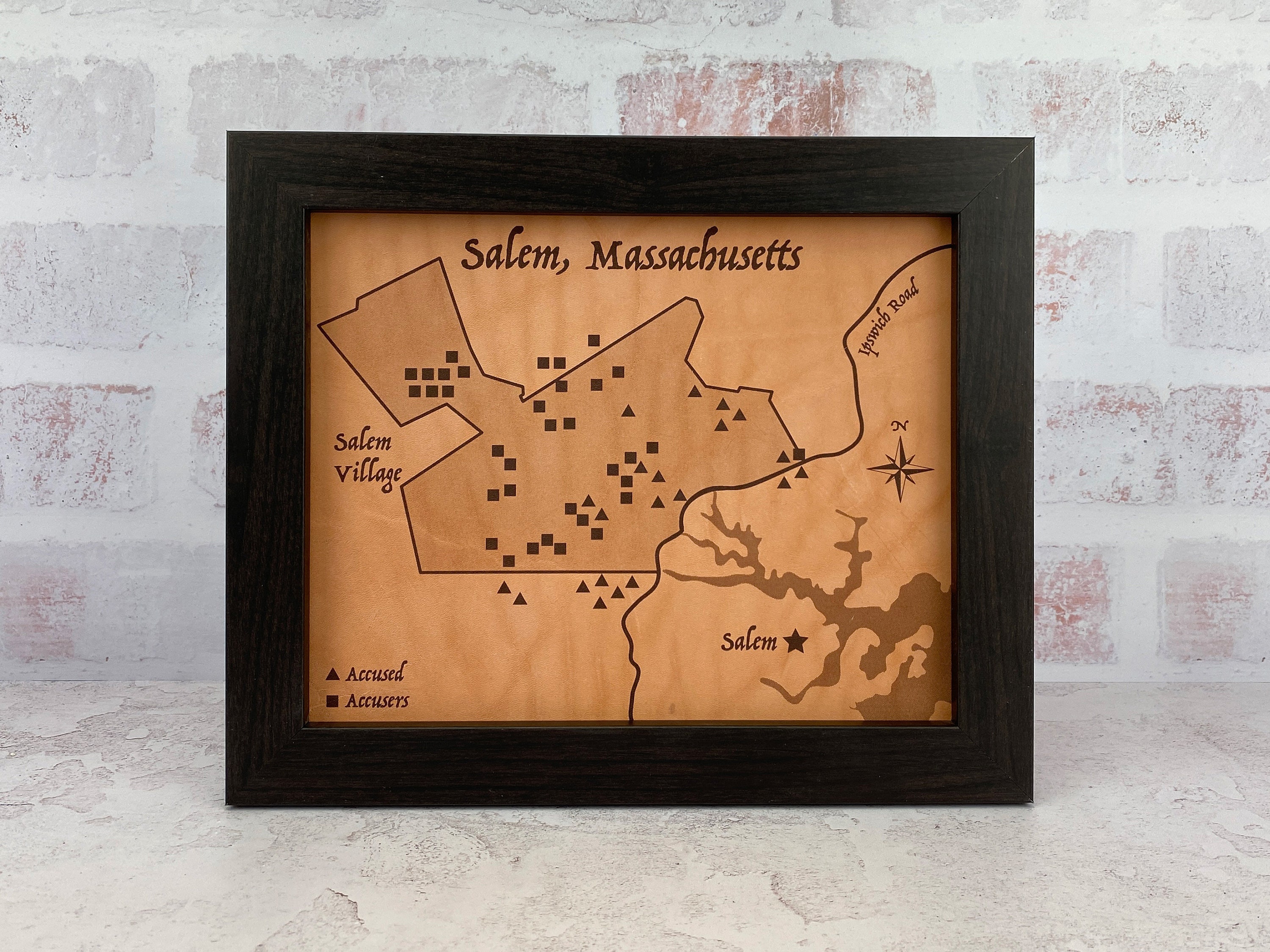 Salem Witch Trials Map - Halloween Lover Gothic Decor, Witchy Art ...