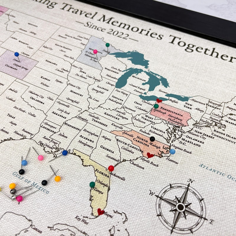 Golf Pin Map Us - Etsy