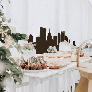 Pittsburgh Wedding Cookie Table Decor: Giant Skyline Backdrop for Any ...