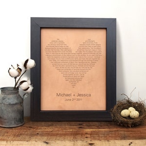 Heart Shape Song Lyrics Leather Sign Wedding Gift, Leather 3rd, 9th ...