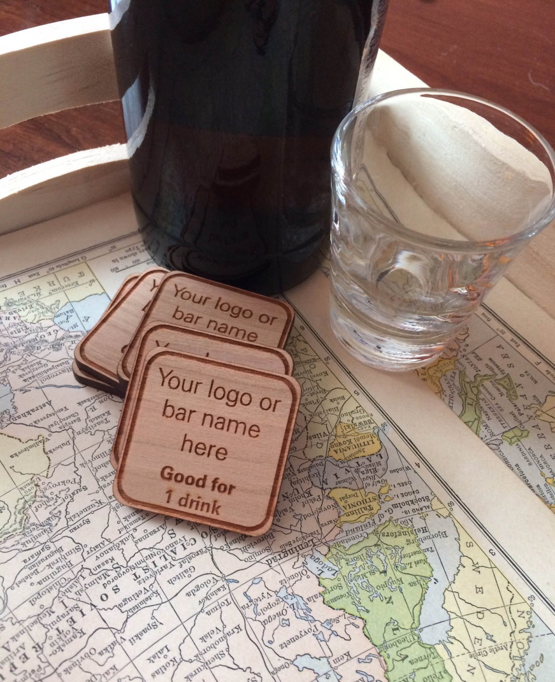Wooden Drink Tokens Bar Promotional Items Bar Tokens - Etsy