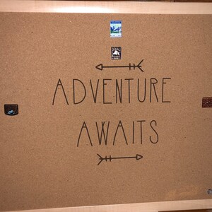 Adventure Awaits Cork Board - Hiking Pins Badge Patches Collection ...
