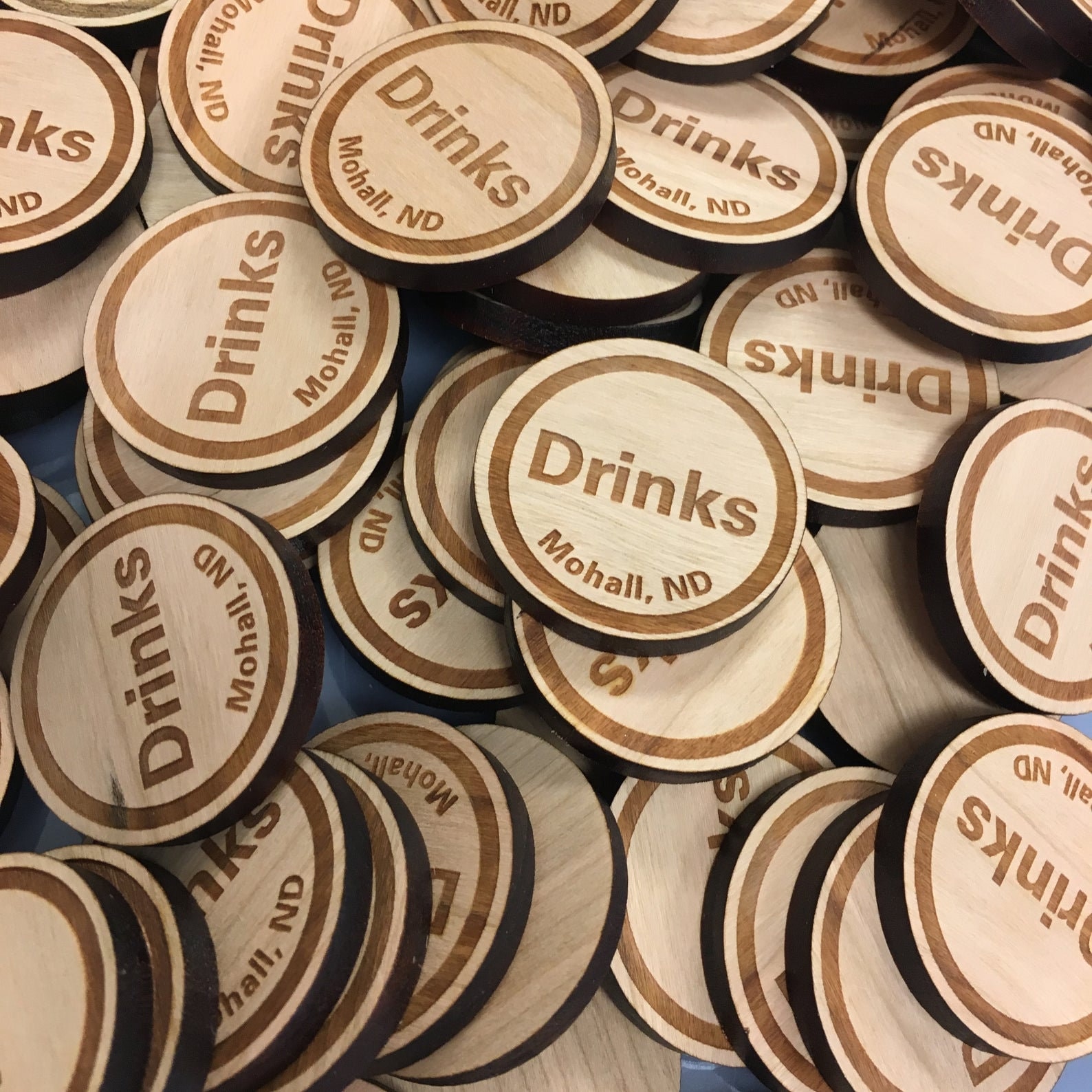 Wooden Drink Tokens Bar Promotional Items Bar tokens | Etsy