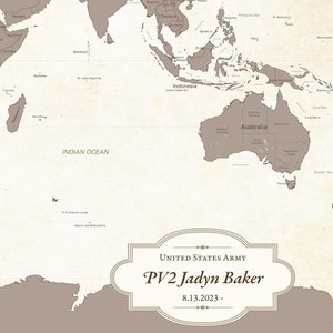 Personalized Military World Push Pin Map - Track Deployments, Active ...