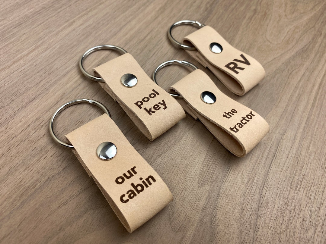 Custom Leather Key Tags: Personalized Organization Keychain - Etsy