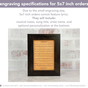 Personalized Leather Sheet Music Art, Engraved 3rd or 9th Anniversary ...
