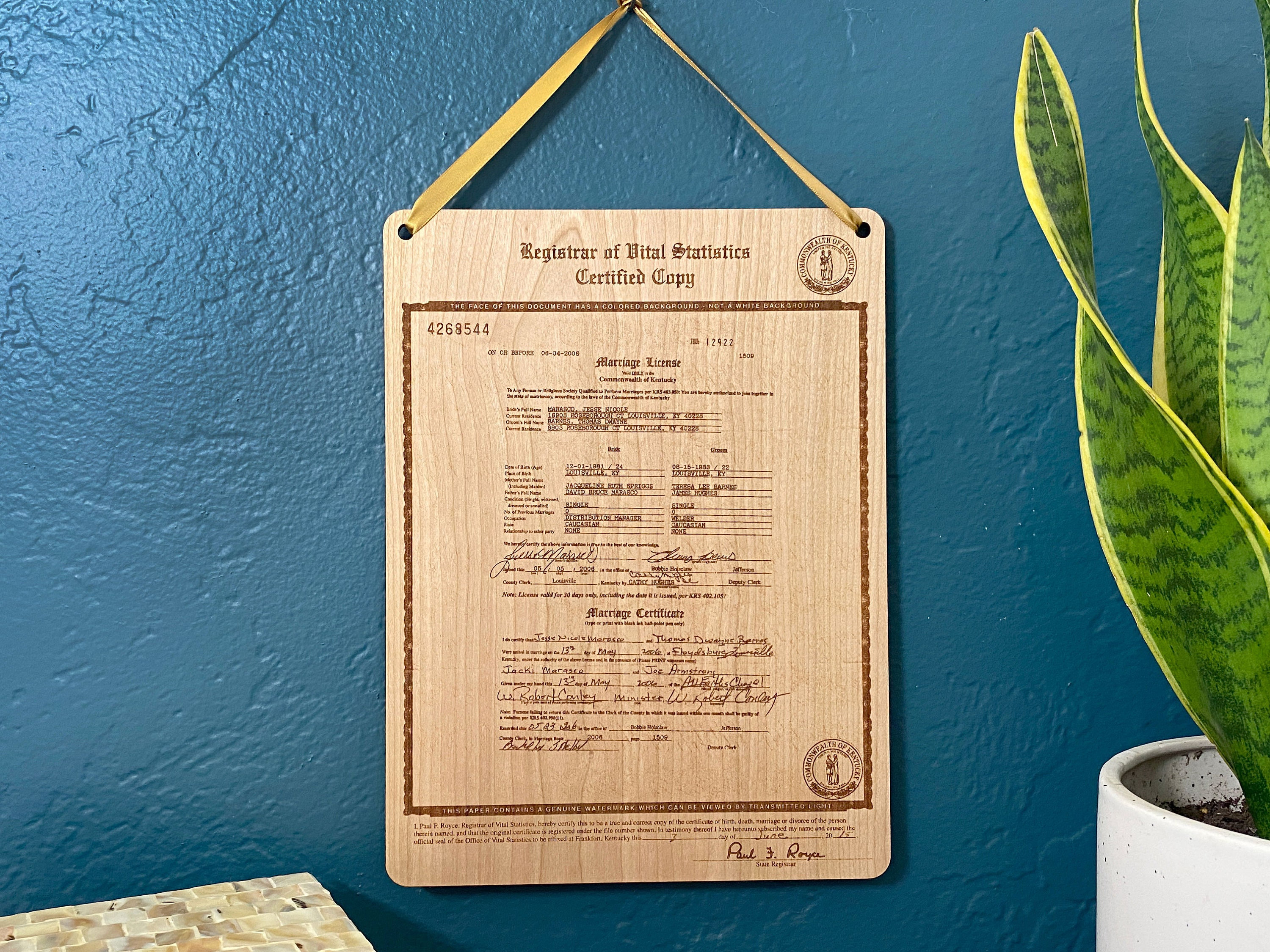 Marriage Certificate on Wood Engraved Wedding Certificate | Etsy