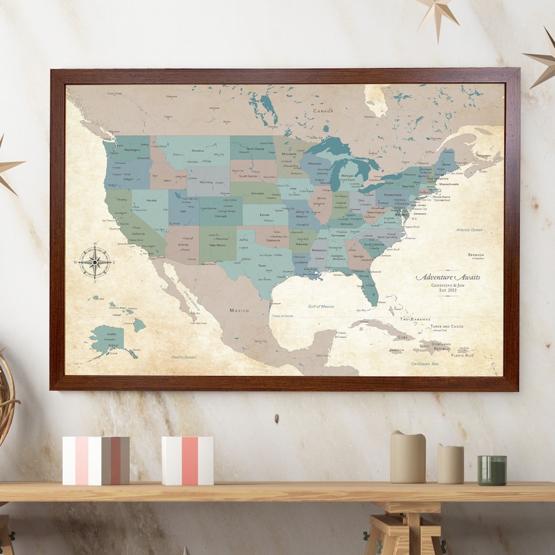 Push Pin Map - Etsy