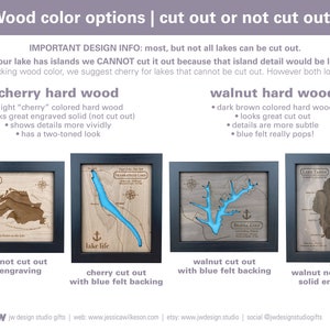 Custom Wood Lake Map Art - YOUR Lake Choice, Unique 5th Anniversary ...