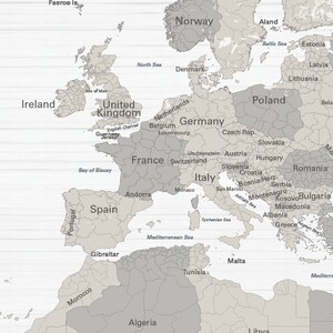 Cotton World Map Push Pin 2nd Anniversary Gift, Farmhouse Wall Decor ...