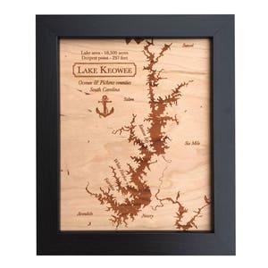 Custom Wood Lake Map Art - YOUR Lake Choice, Unique 5th Anniversary ...