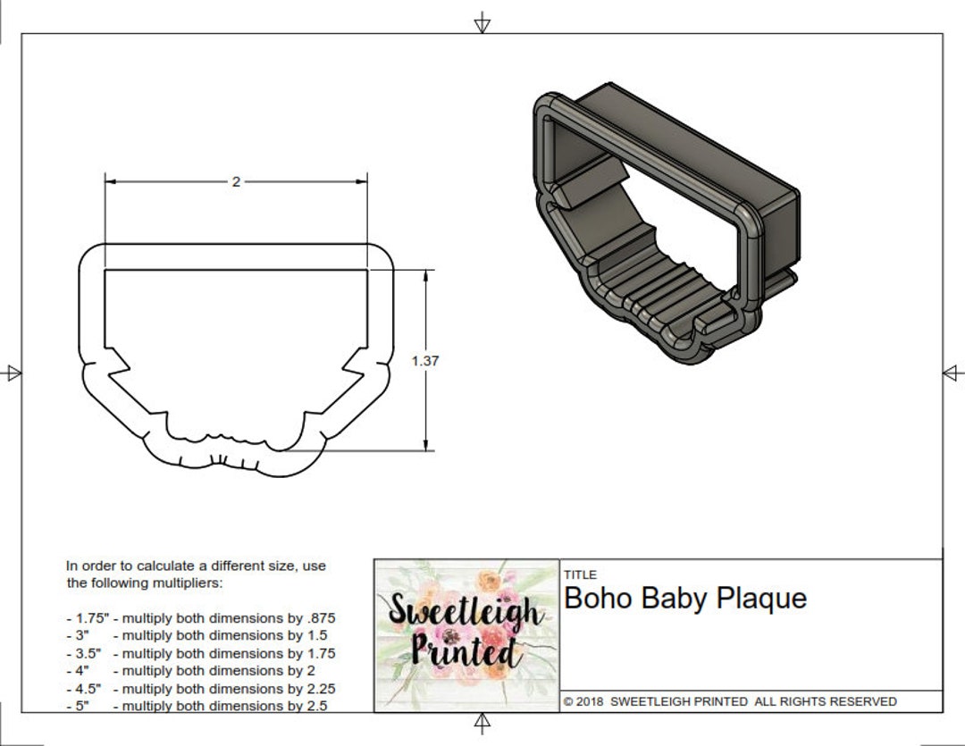 Boho Baby Plaque Cookie Cutter - Etsy