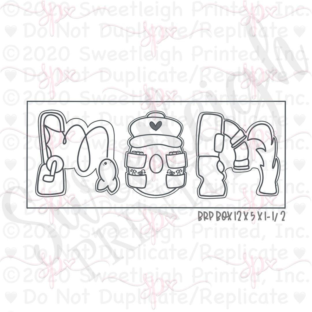 Sportsman MOM Letter Set Cookie Cutters - Etsy