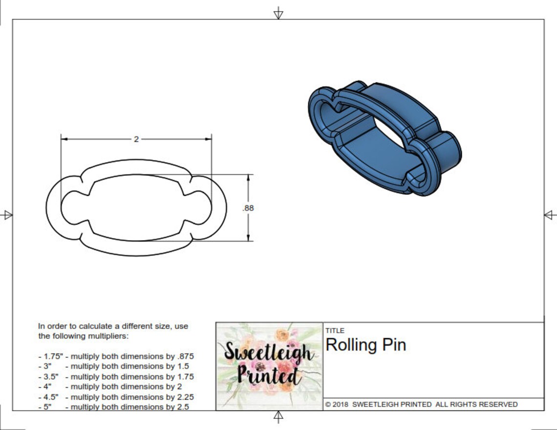 Rolling Pin Cookie Cutter - Etsy