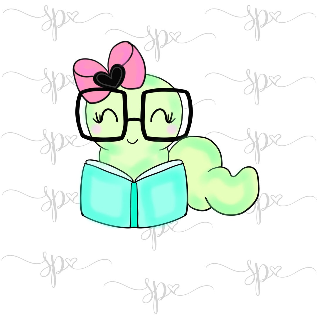 Girly Book Worm Cookie Cutter - Etsy