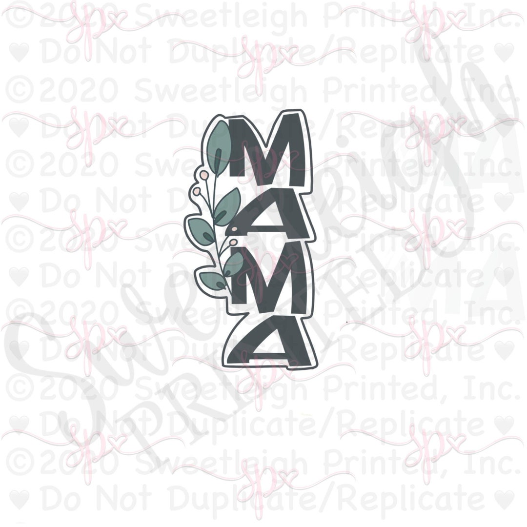 Greenery Vertical Mama Word - Etsy